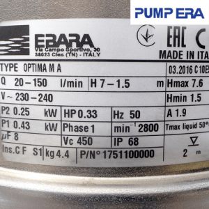 Ebara Submersible Optima M (Auto) - Pump Era Sdn. Bhd.